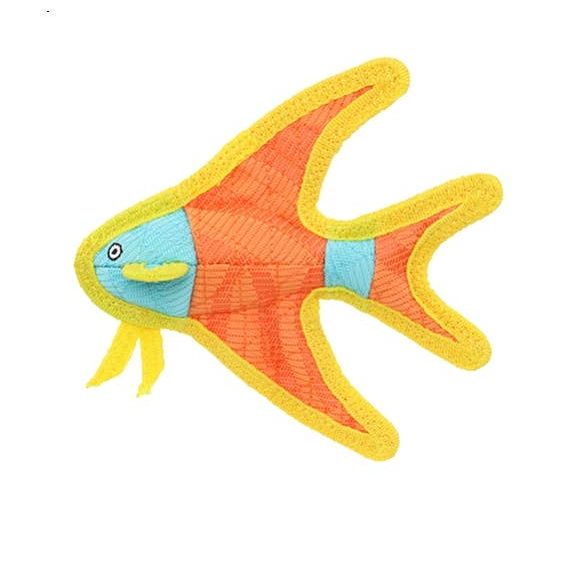 DuraForce Jr Angel Fish - Orange, Durable, Squeaky Dog Toy – Opal and Olive