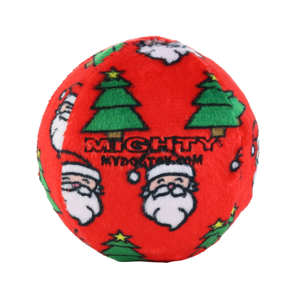Mighty Ball-Medium Christmas Squeaky Dog Toy, No Stuffing – Opal and Olive