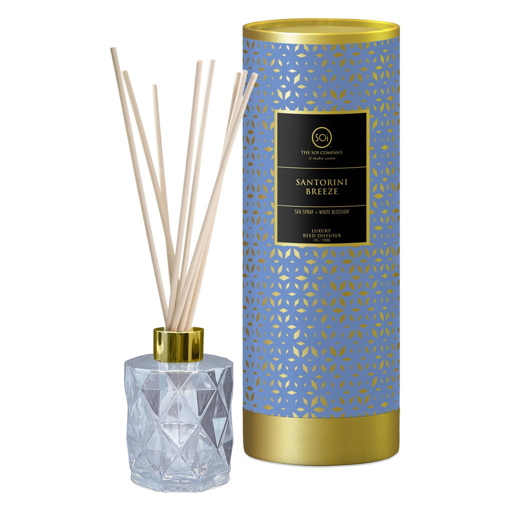 Santorini Breeze Shimmer 7oz Reed Diffuser – Opal and Olive
