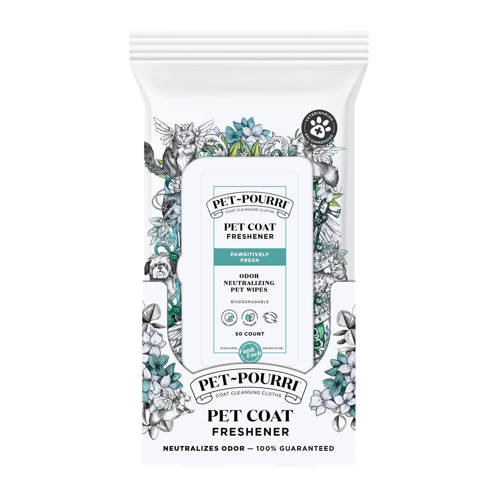 Pet~Pourri - Pet Coat Wipes - 50ct - Pawsitively Fresh Scent – Opal and ...