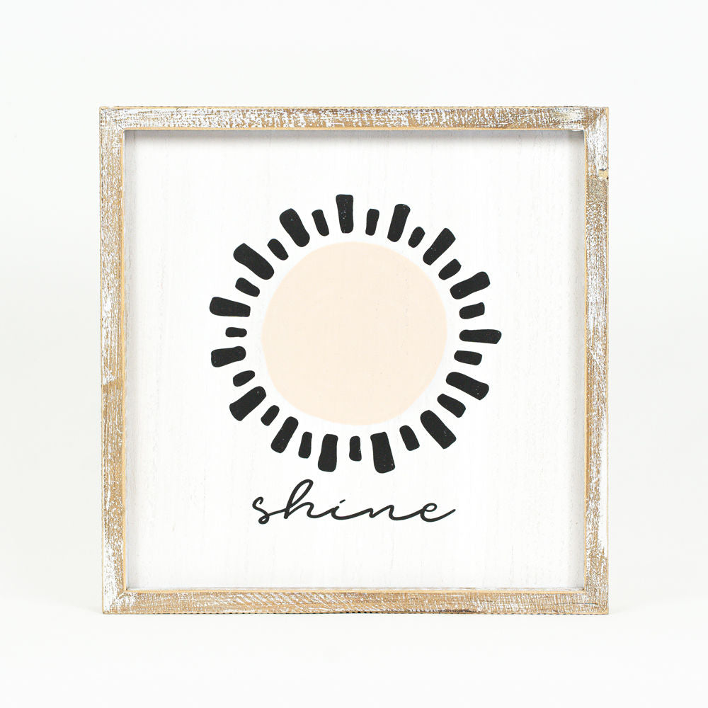 Reversible Wood Framed Sign (Shine)