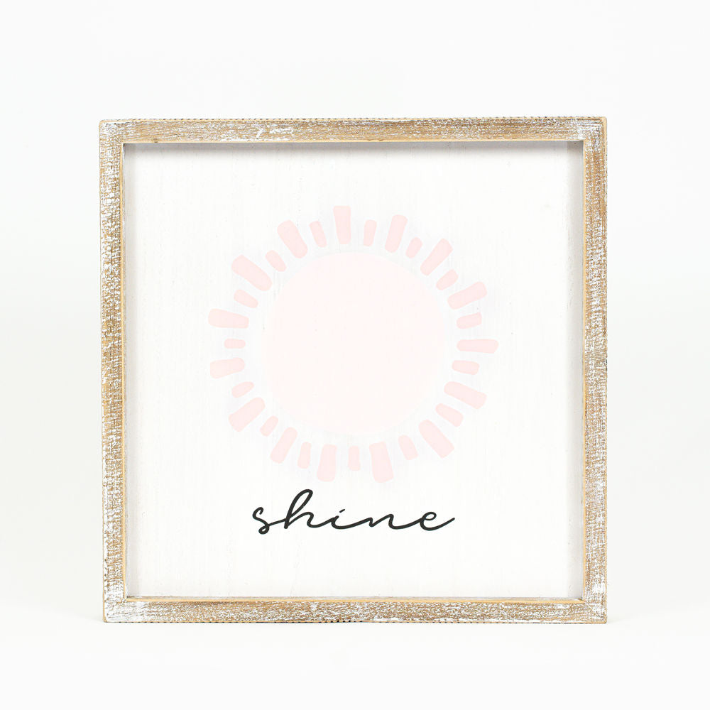 Reversible Wood Framed Sign (Shine)
