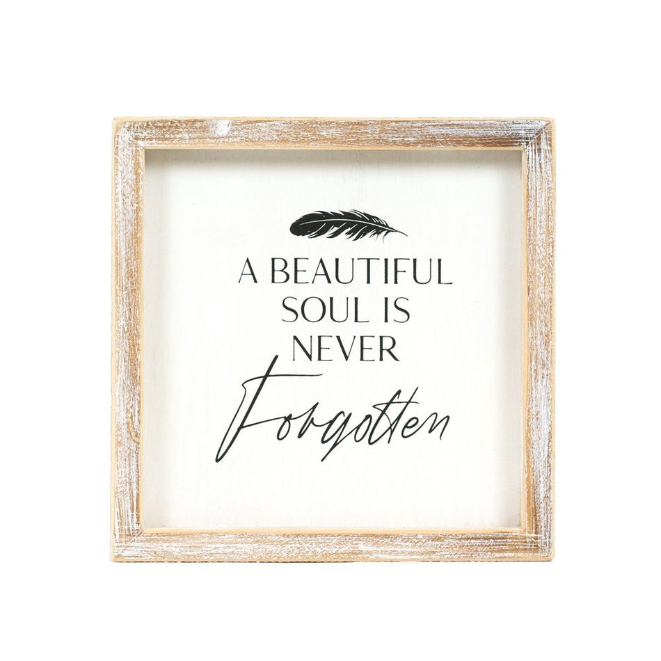 Wood Frame Sign (Forgotten) White/Black – Opal and Olive