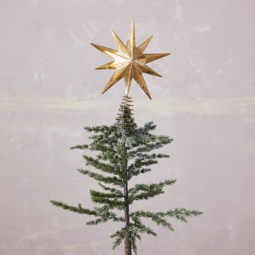Plastic Star Tree Topper with LED Light, Gold Finish – Opal and Olive