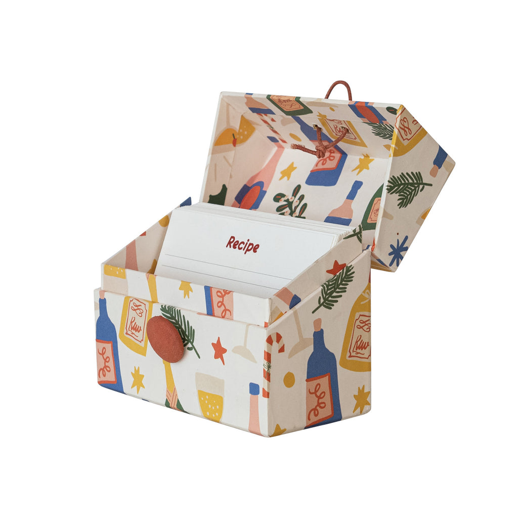Handmade Recycled Paper Recipe Box with 36 Recipe Cards, Set of 37 ...
