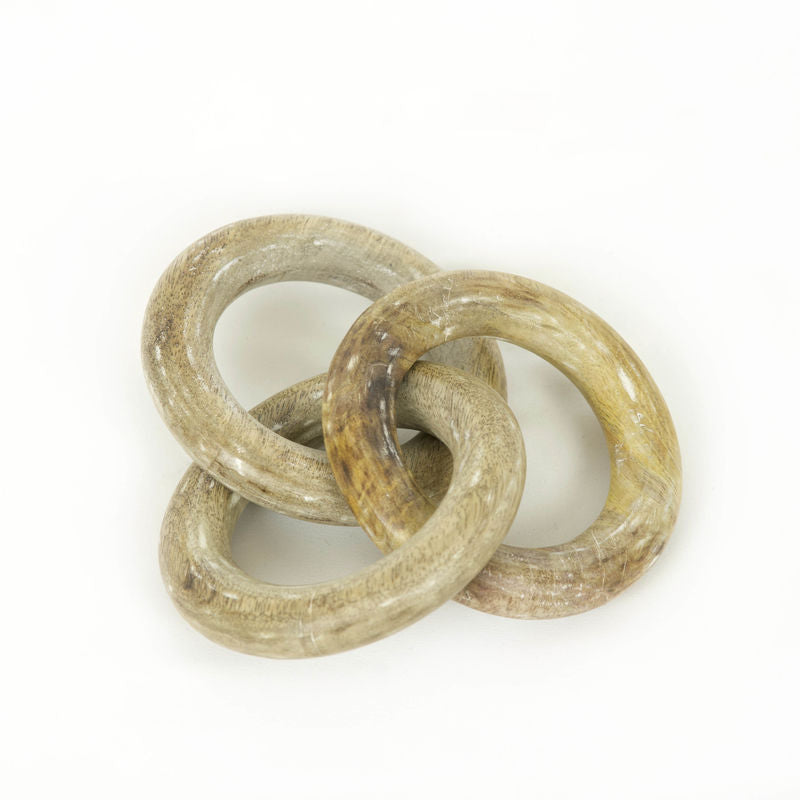 Mango Wood Round Decorative Chain – Opal and Olive