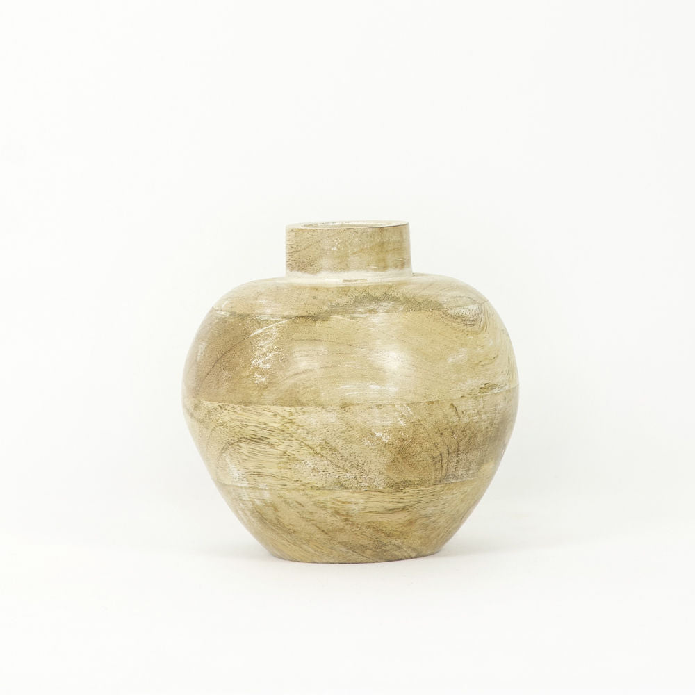 Mango Wood Vase – Opal and Olive