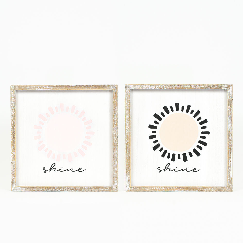 Reversible Wood Framed Sign (Shine)