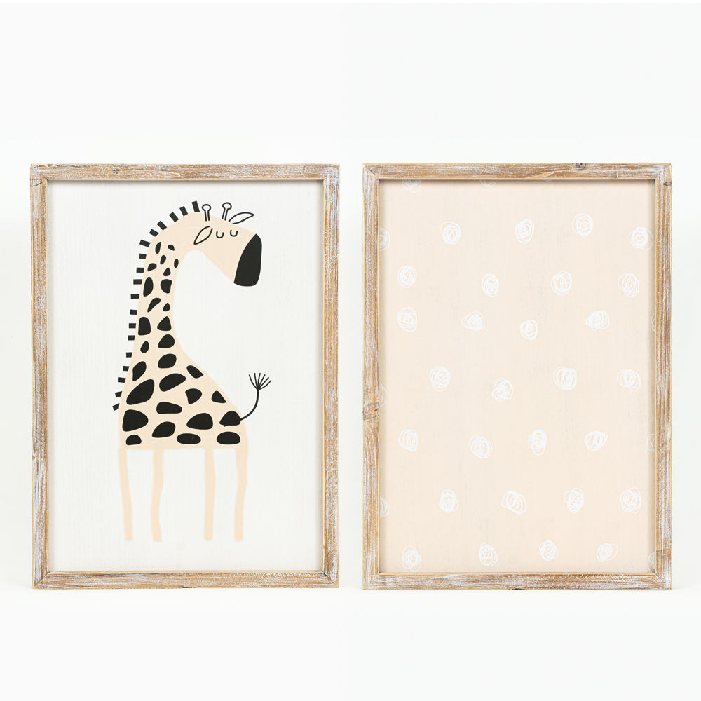 Reversible Wood Framed SIgn (Zebra) – Opal and Olive